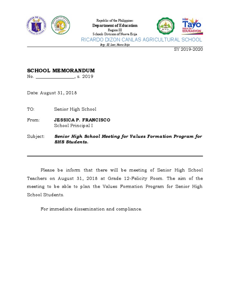 Resolution For Values Formation Program | PDF | Science & Mathematics