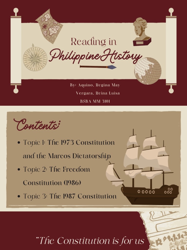 1973 Constitution & Marcos Dictatorship, Freedom Constitution (1986 ...