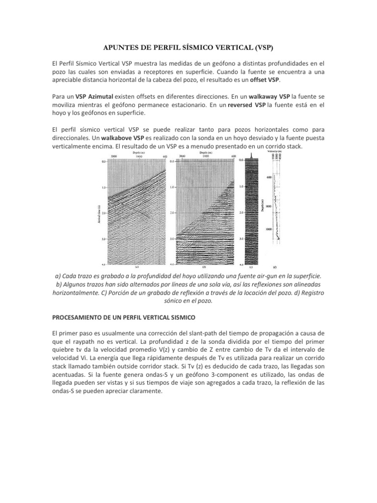 Apuntes de Perfil Sísmico Vertical | PDF