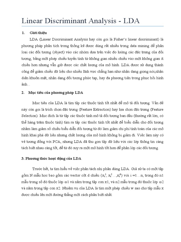 Linear Discriminant Analysis | PDF
