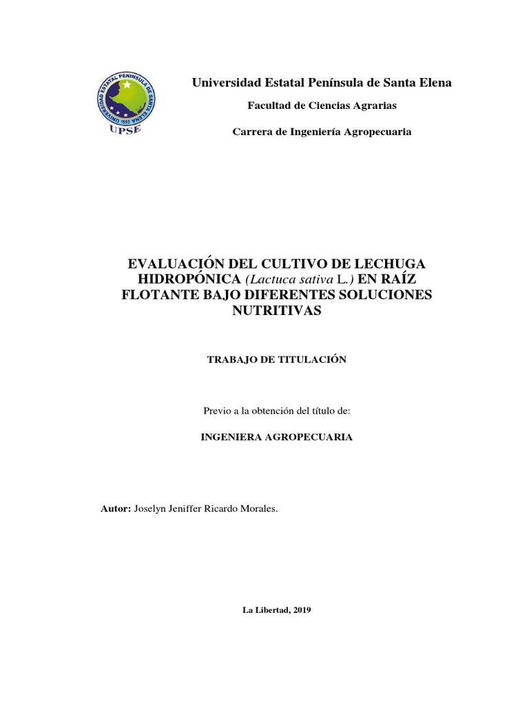 Evaluación Del Cultivo de Lechuga | PDF | Hidroponia | Lechuga