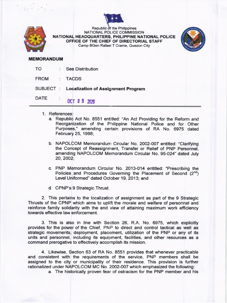 Localization of Assignment Program - IMPLAN | PDF | Law Enforcement | Crime & Violence