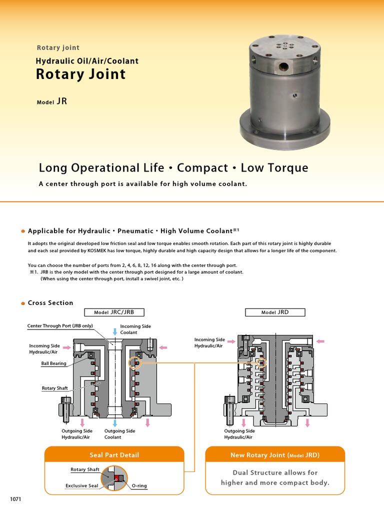 Rotary Joint: Long Operational Life・Compact・Low Torque | PDF | Valve ...