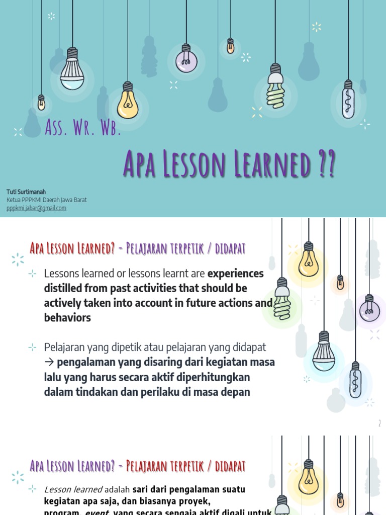 Pemahaman tentang Lesson Learned | PDF | Karier & Perkembangan ...