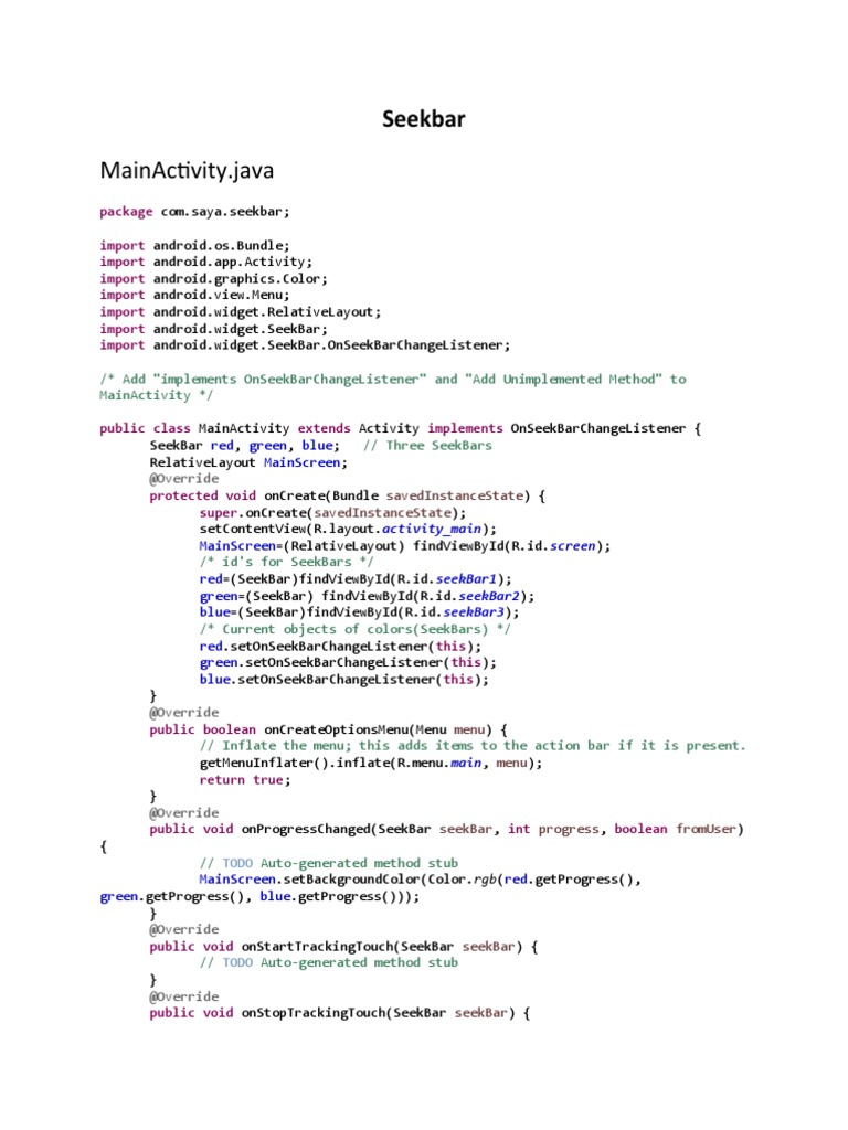 Android Lab Exercises | Download Free PDF | Android (Operating System ...
