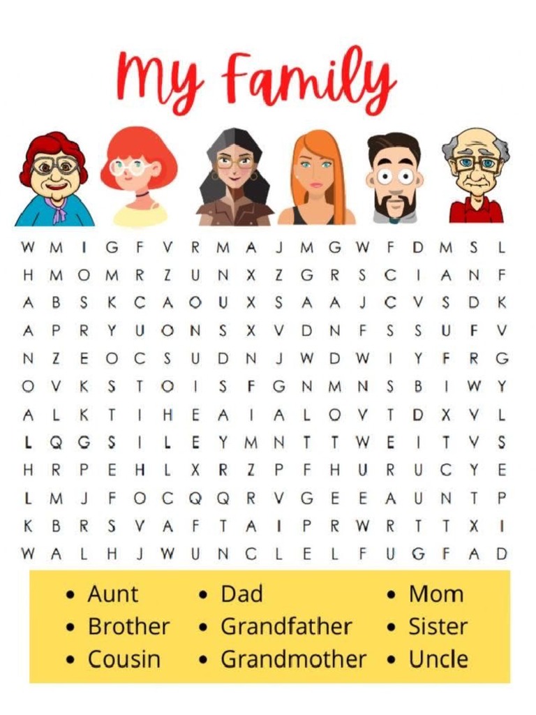 Sopa de Letras Familia | PDF