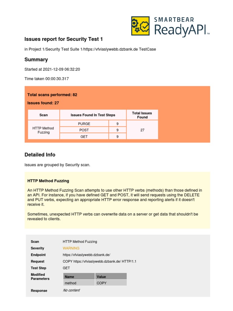 Security Report For Security Test 1 2021-12-09 06 - 32 - 20 | PDF ...