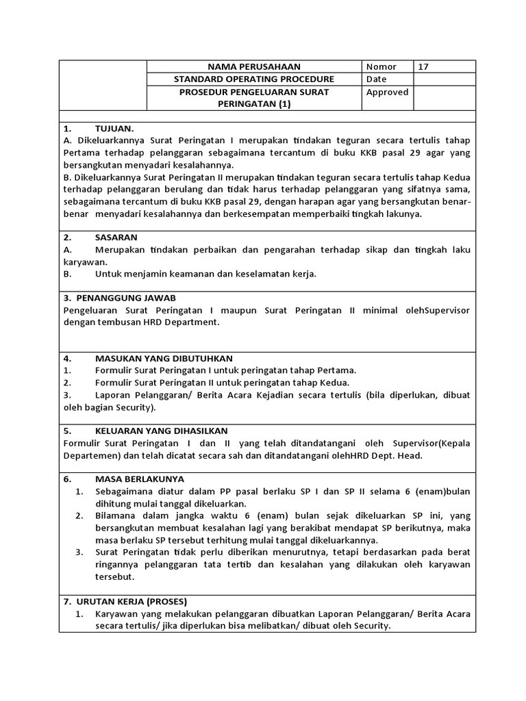SOP Pengeluaran SP 1 | PDF