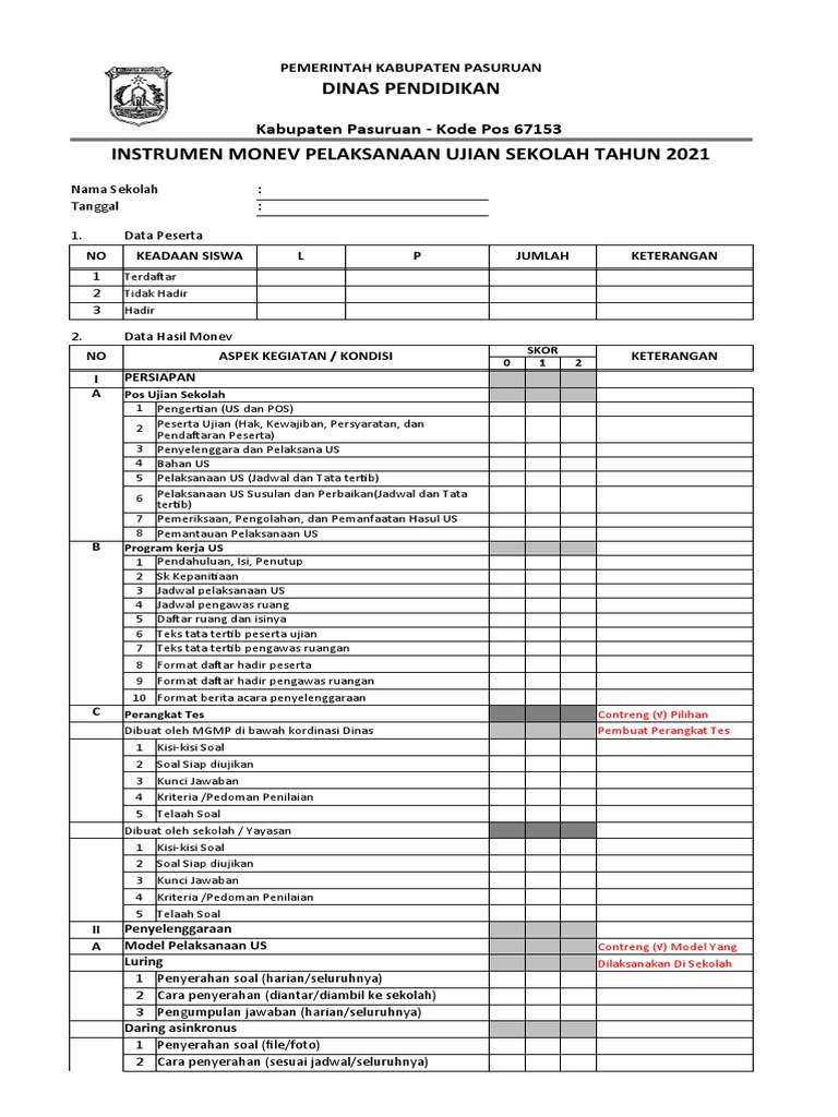 SISTEM MONITORING DAN EVALUASI PELAKSANAAN UJIAN SEKOLAH | PDF