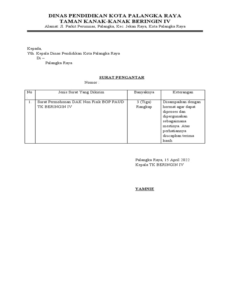 Format Surat Pengantar | PDF