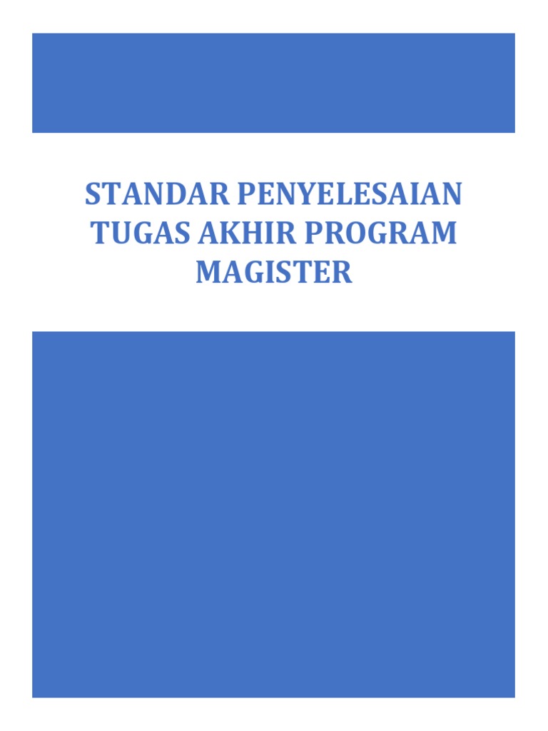 Pedoman Tugas Akhir Magister FEB Unsoed | PDF