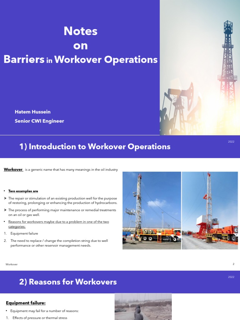 Barriers in Workover Operations | PDF | Oil Well | Chemical Process ...