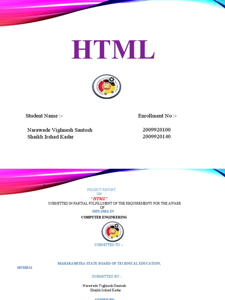 HTML PPT-1 | Download Free PDF | Html Element | Html