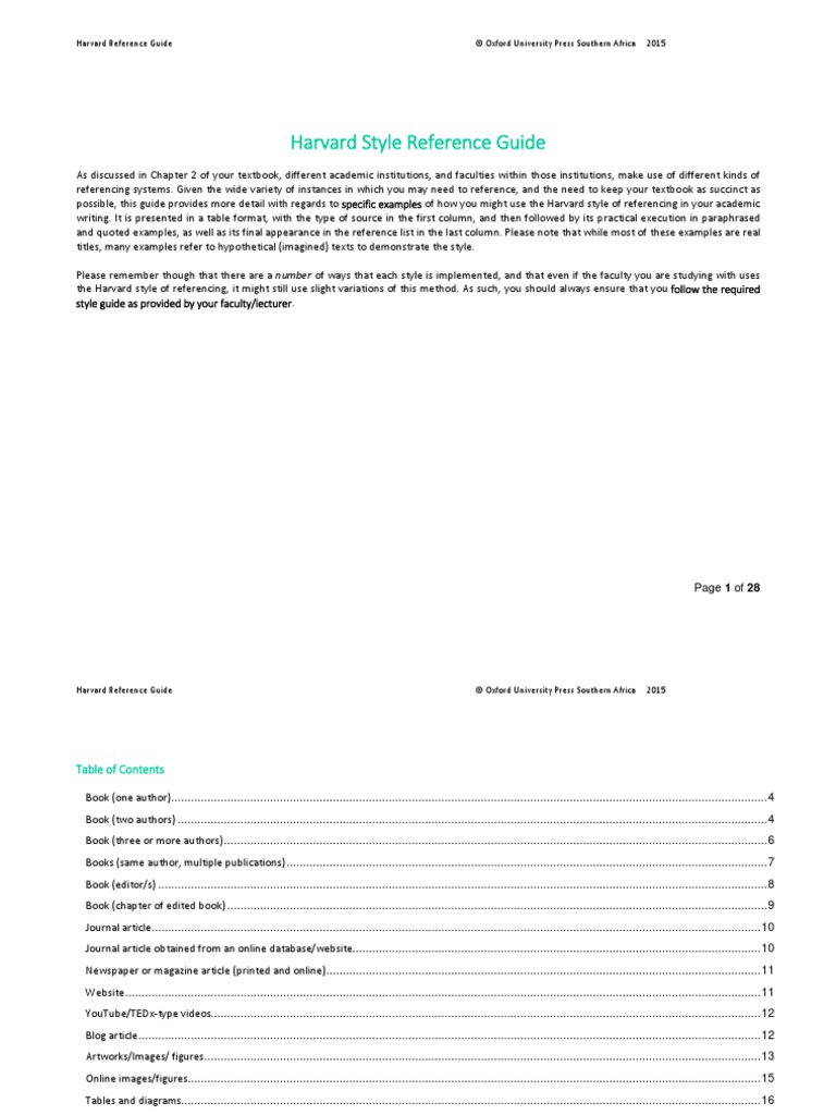 Harvard Reference Guide | PDF | Citation | Academic Journal