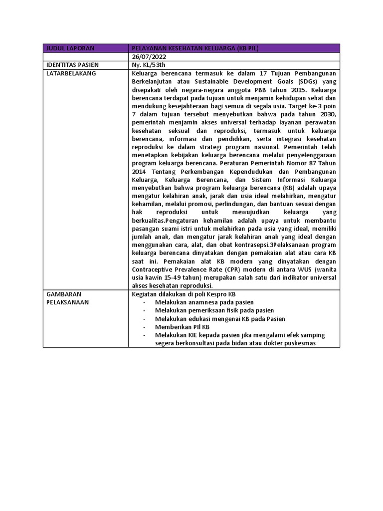 KB Implan, IUD Dan Pil PUJA | PDF
