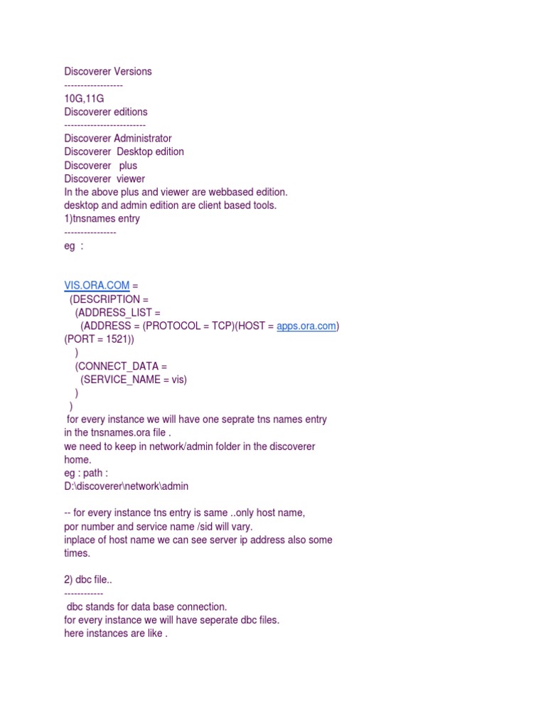 Discoverer Notes | PDF