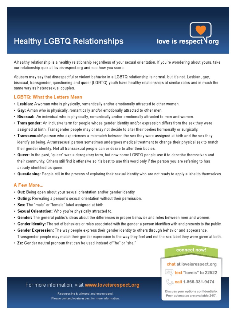 Healthy LGBTQ Relationships Guide | PDF | LGBTQIA+ Studies | Lgbt