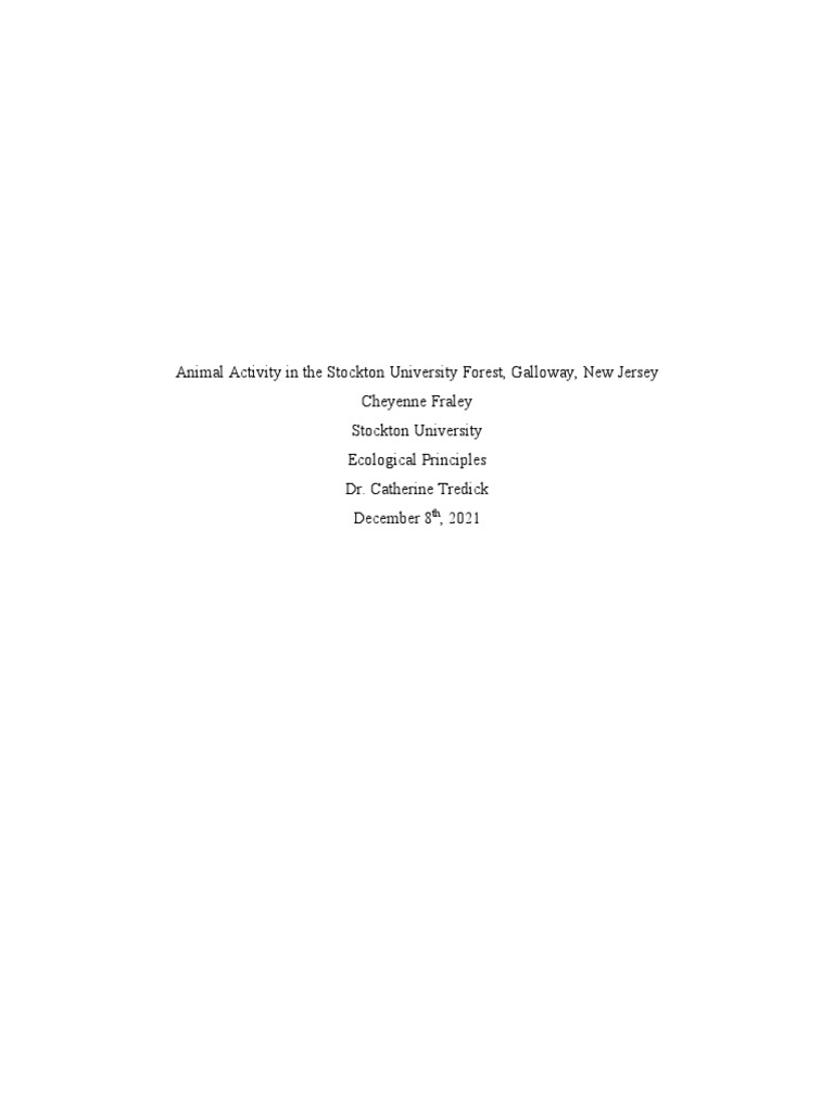 Animal Activity Lab Report | PDF | Chi Squared Test | Forests