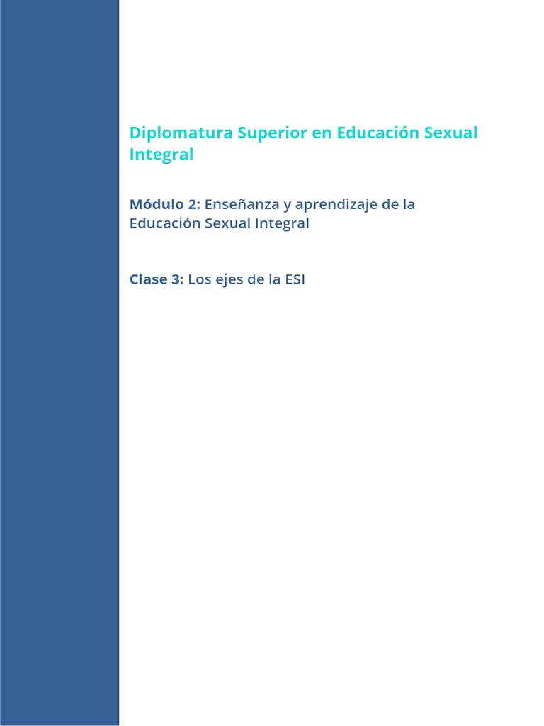 M2 - Clase 3 - Los Ejes de La ESI | PDF | Género | Estudios de género