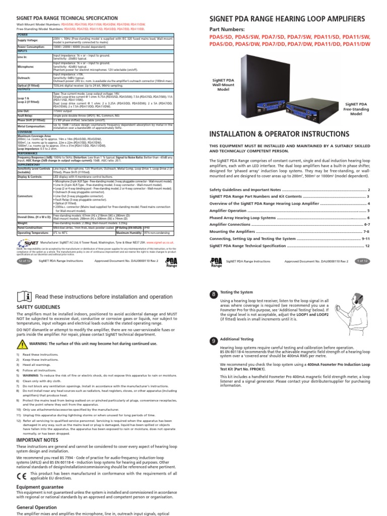 PDA - D Range Manual | PDF | Amplifier | Microphone