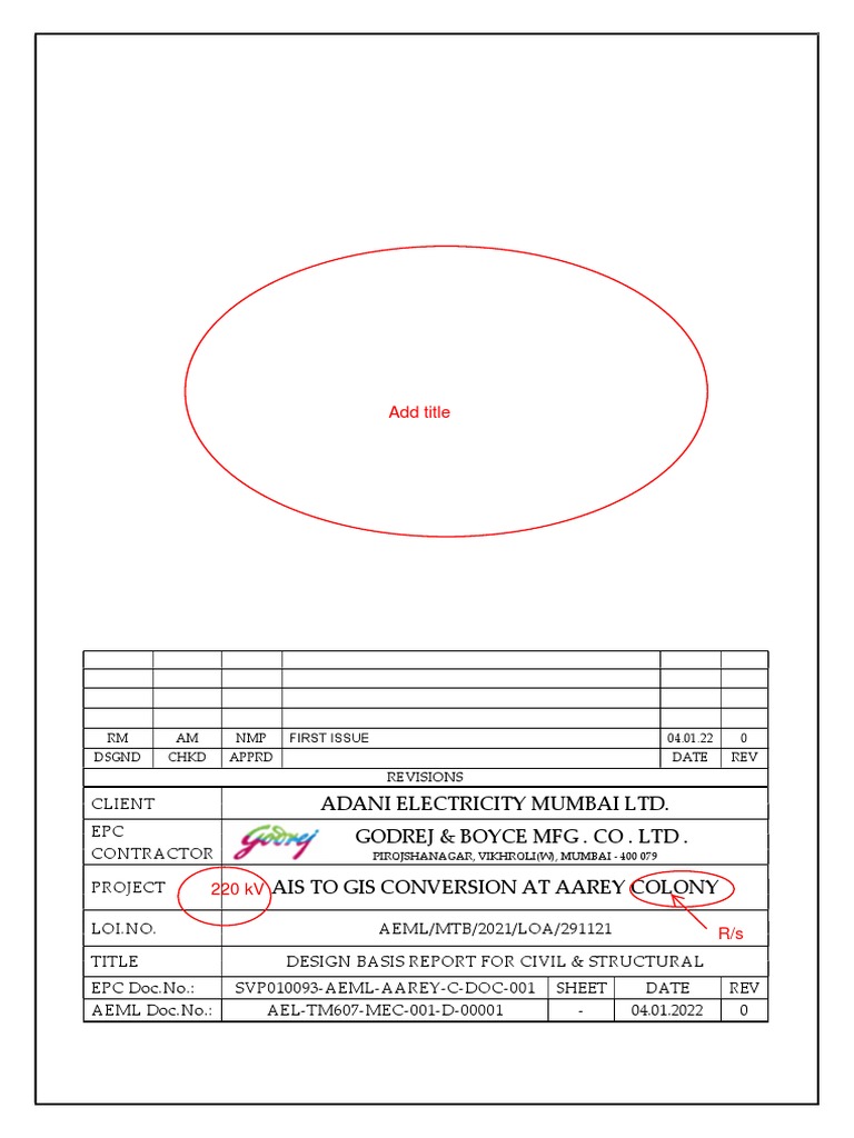 Design Basis Report for Aarey GIS Project | PDF | Concrete | Cement