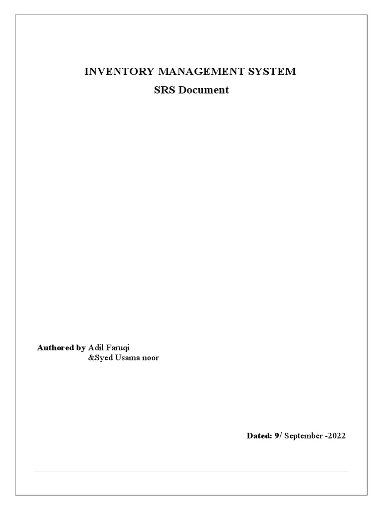 IMS SRS Revised (1) | PDF | Qr Code | Inventory IMS SRS Revised (1) | PDF | Qr Code | Inventory