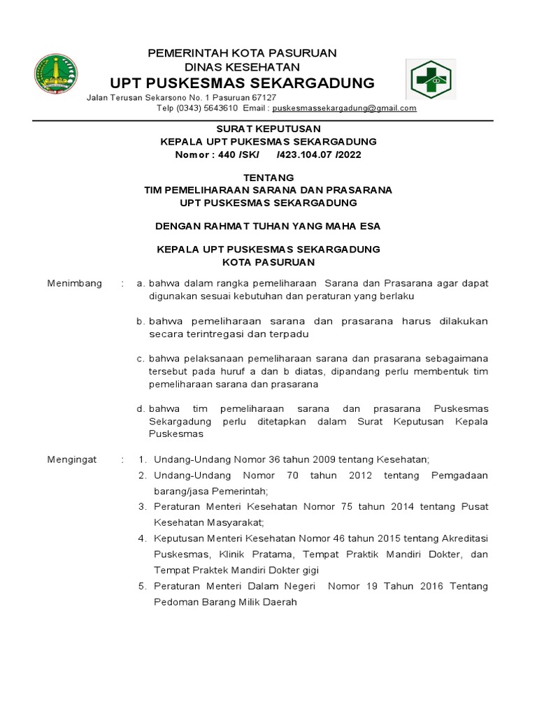 SK TIM SARPRAS SKGD | PDF