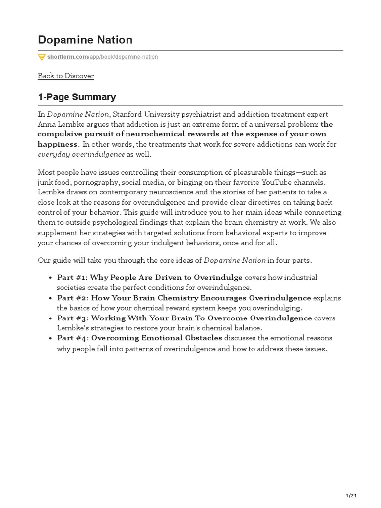 Dopamine Nation | PDF | Reward System | Self-Management