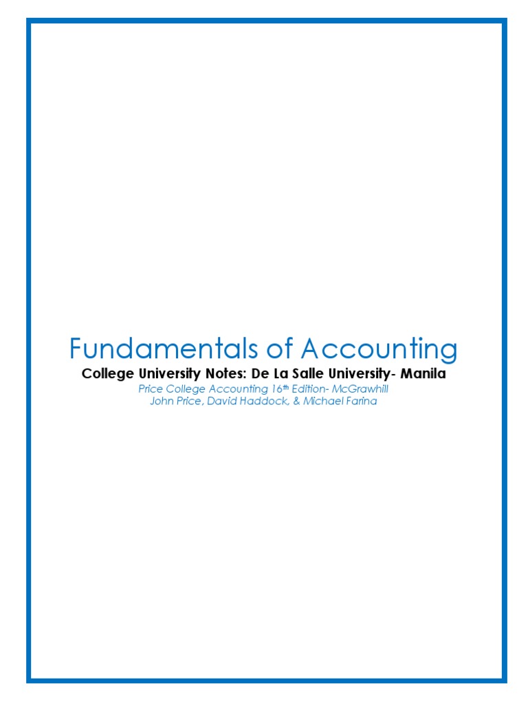 Fundamentals of Accounting Overview | PDF | Accounting | Bookkeeping