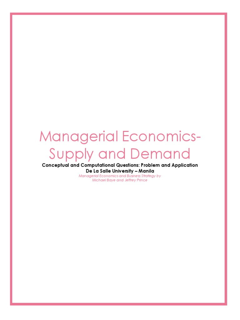 Managerial Economics - Answer Key 2 | PDF | Demand Curve | Economic Surplus