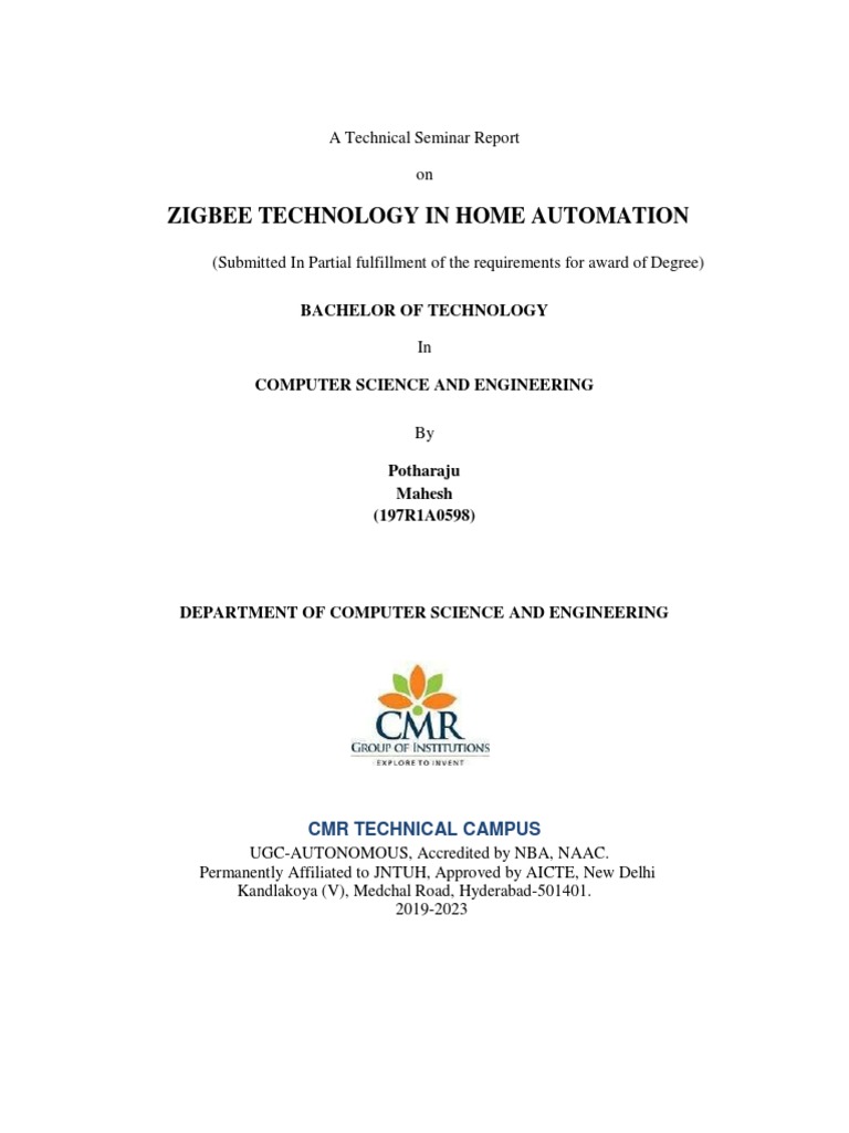Zigbee Report | Download Free PDF | Wi Fi | Computer Network