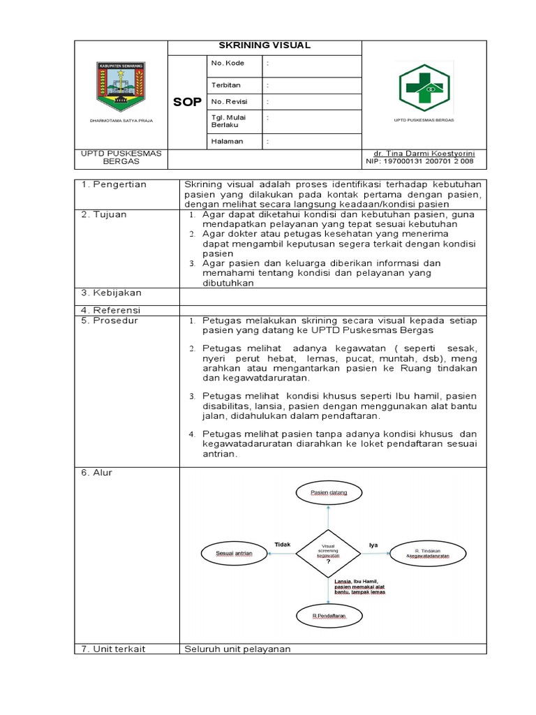 Sop Skrining Visual Edit | PDF