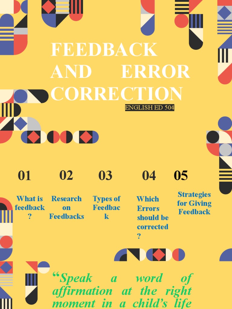 Feedback and Error Correction Strategies | PDF | Feedback | Learning