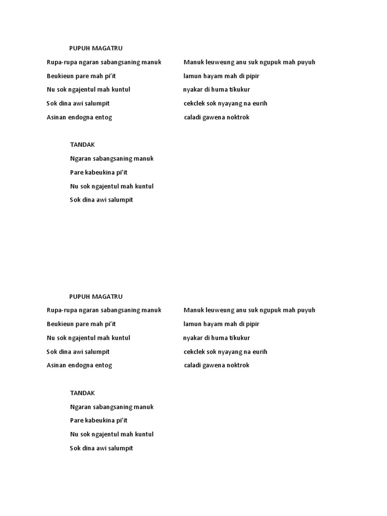 Pupuh Magatru | PDF