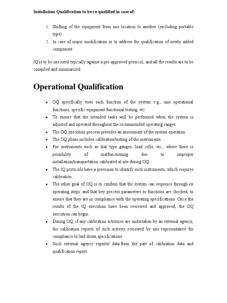 Basics of Equipment Qualification - 2 | PDF | Verification And ...
