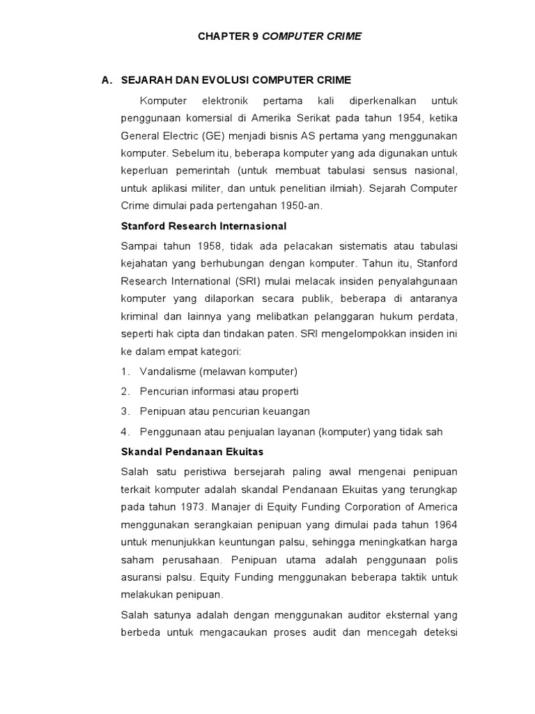 Chapter 9 Computer Crime | PDF | Ilmu Sosial