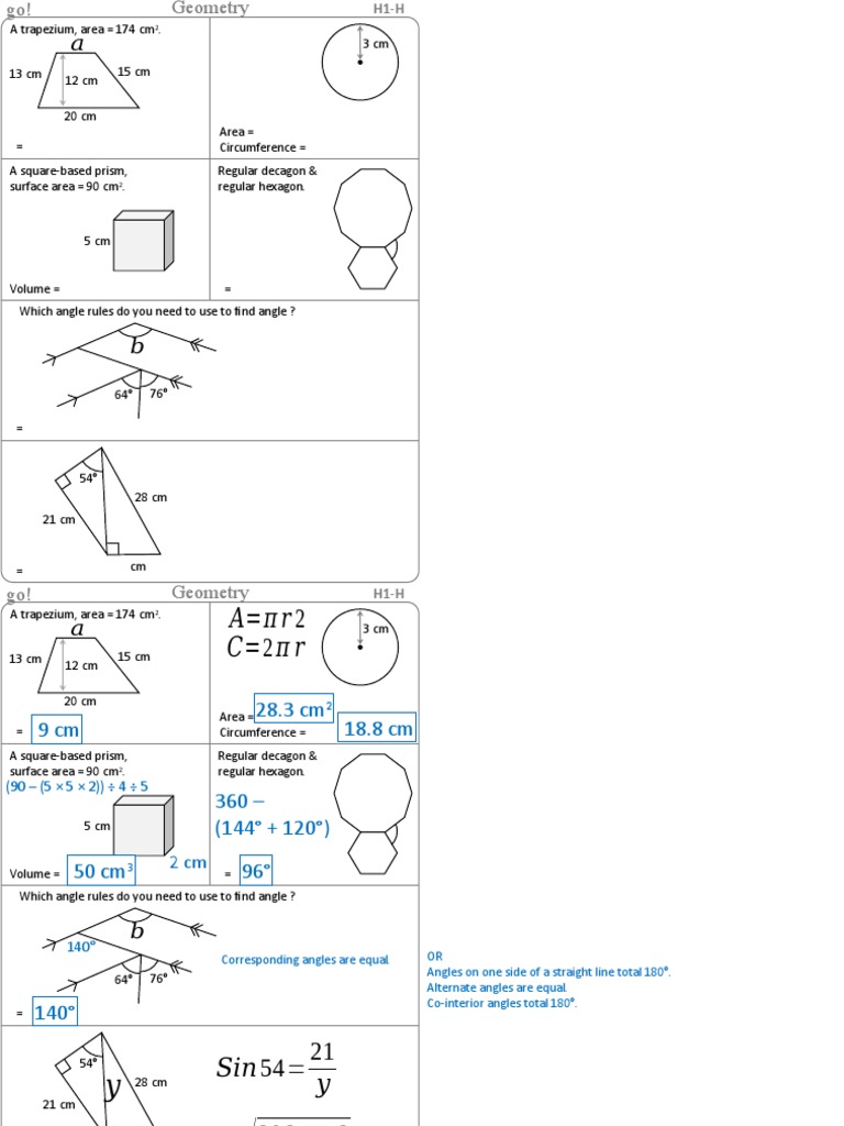 GCSE Geometry Higher 1H | PDF | Area | Physical Quantities