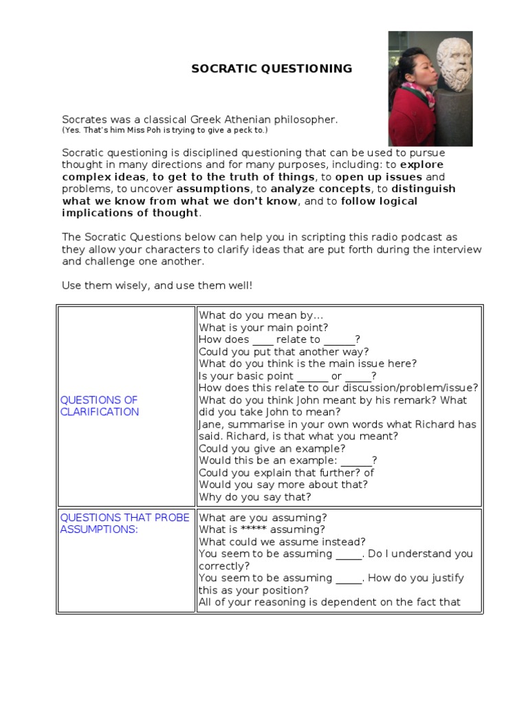 Socratic Questioning | PDF | Reason | Western Philosophy