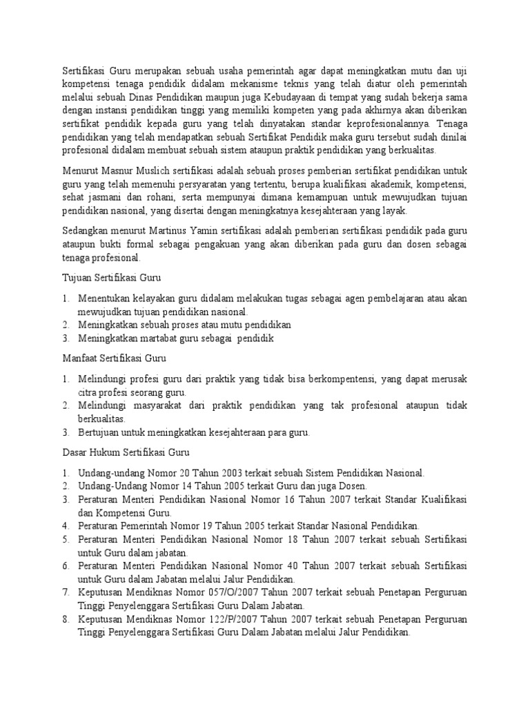 Sertifikasi Guru | PDF