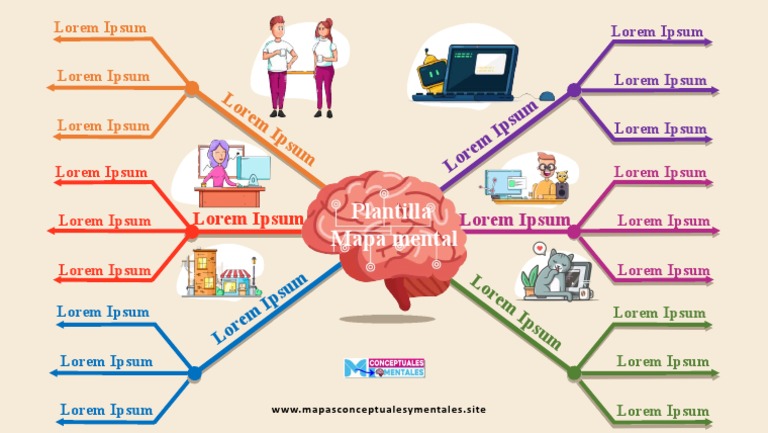 Plantilla Mapa Mental PowerPoint 02 | PDF