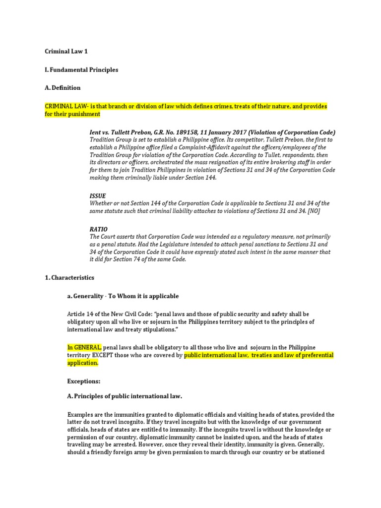 Criminal Law Notes | PDF | Double Jeopardy | Ex Post Facto Law