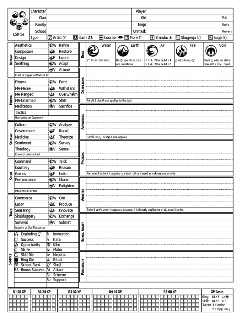 L5R Character Sheet 2022-11-15 | PDF
