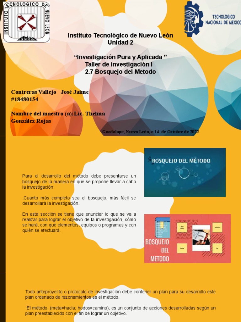 Bosquejo del Método de Investigación | PDF | Science | Cognición