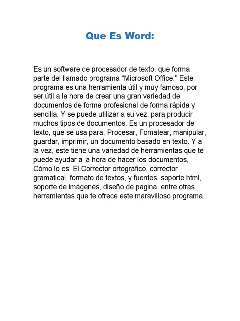 Que Es Word | PDF | Microsoft Word | Programa de computadora