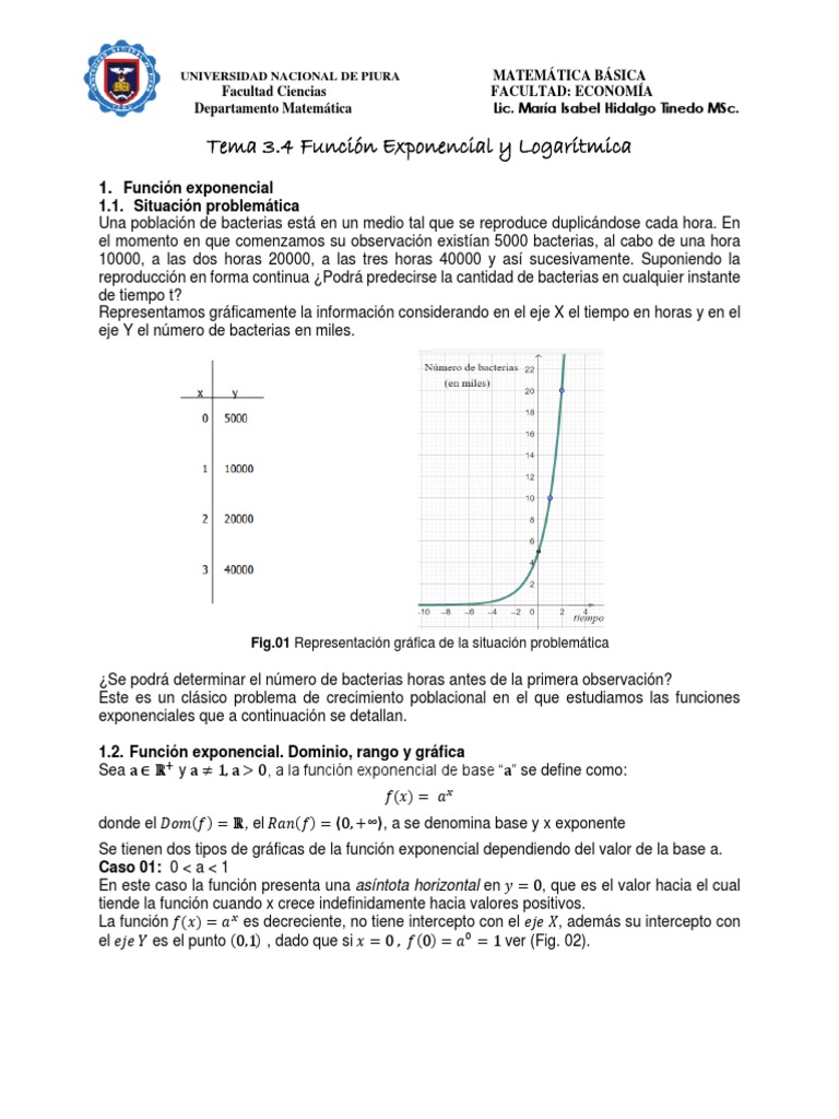 Tema 3.4 Funciones Exponenciales y Logarítmicas | PDF | Logaritmo | Funcion exponencial