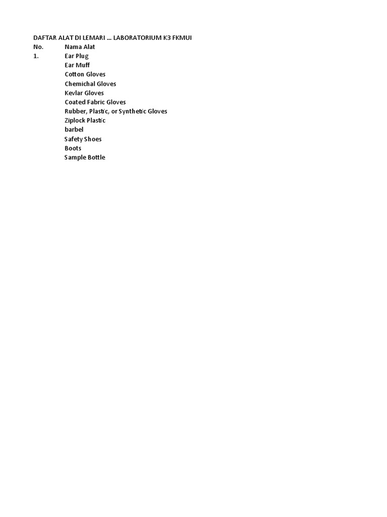 Daftar Alat | PDF | Language Arts & Discipline | Science & Mathematics