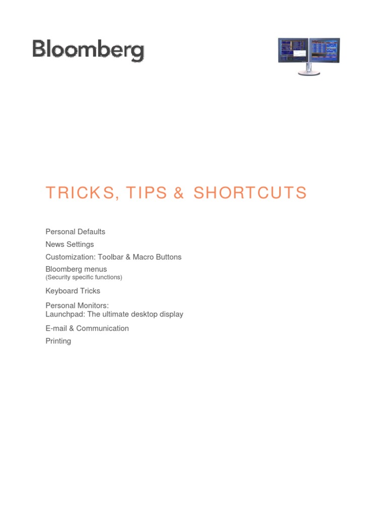 Bloomberg Intro Pdf Bloomberg L P Computer Keyboard