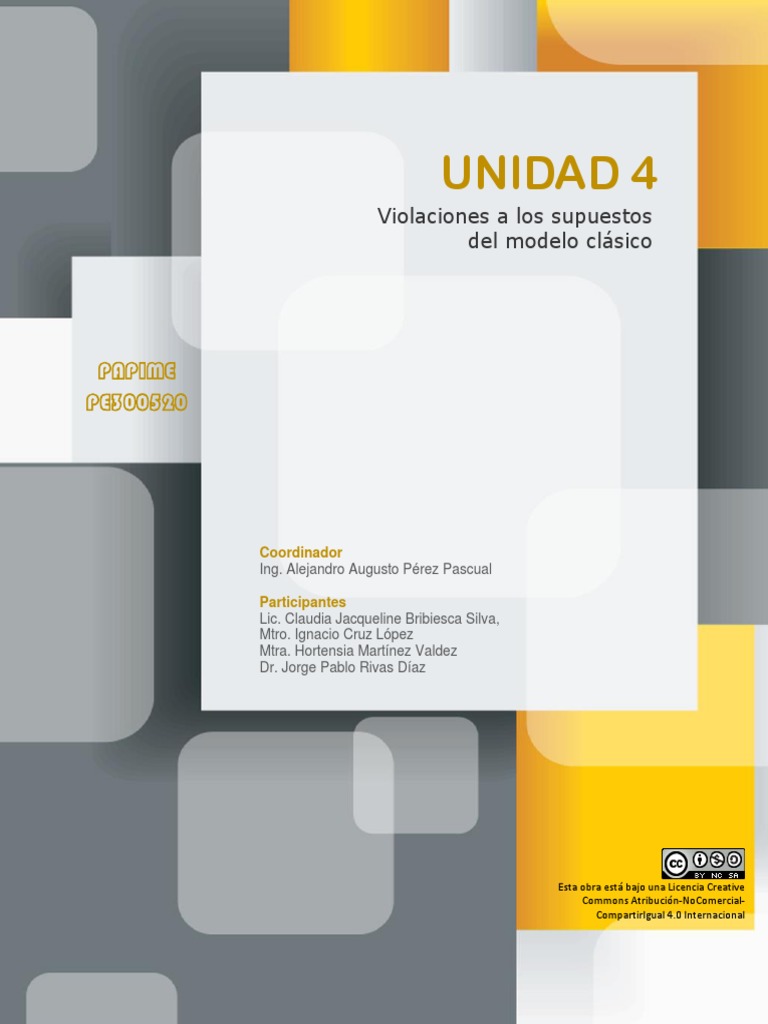 Unidad4 Completo | PDF | Mínimos cuadrados ordinarios | Multicolinealidad