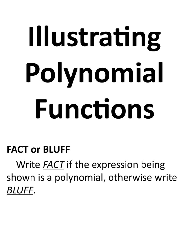 Illustrating Polynomial Functions Pdf Polynomial Factorization