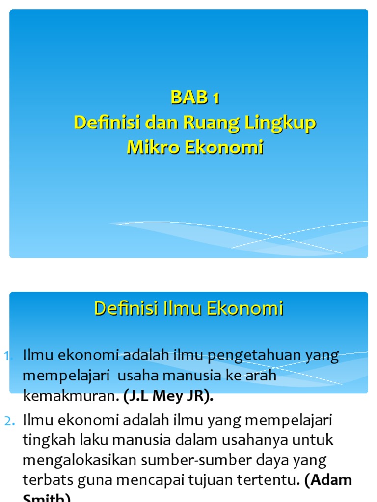 Konsep Dasar Mikro Ekonomi | PDF | Pengelolaan Keuangan & Uang